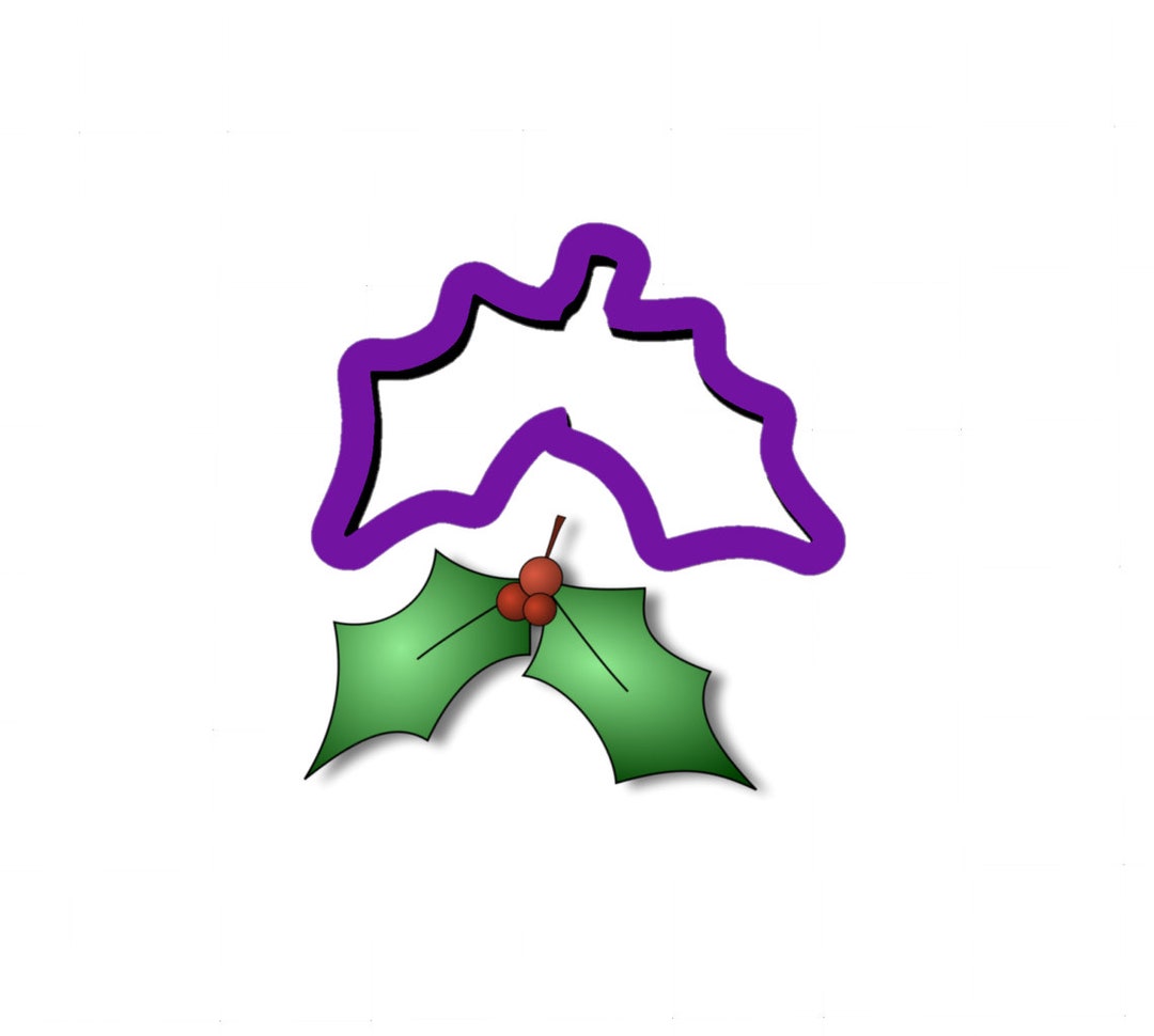 Holly Leaves Cookie Cutter - Holly Cookie Cutter - Christmas Cookie ...