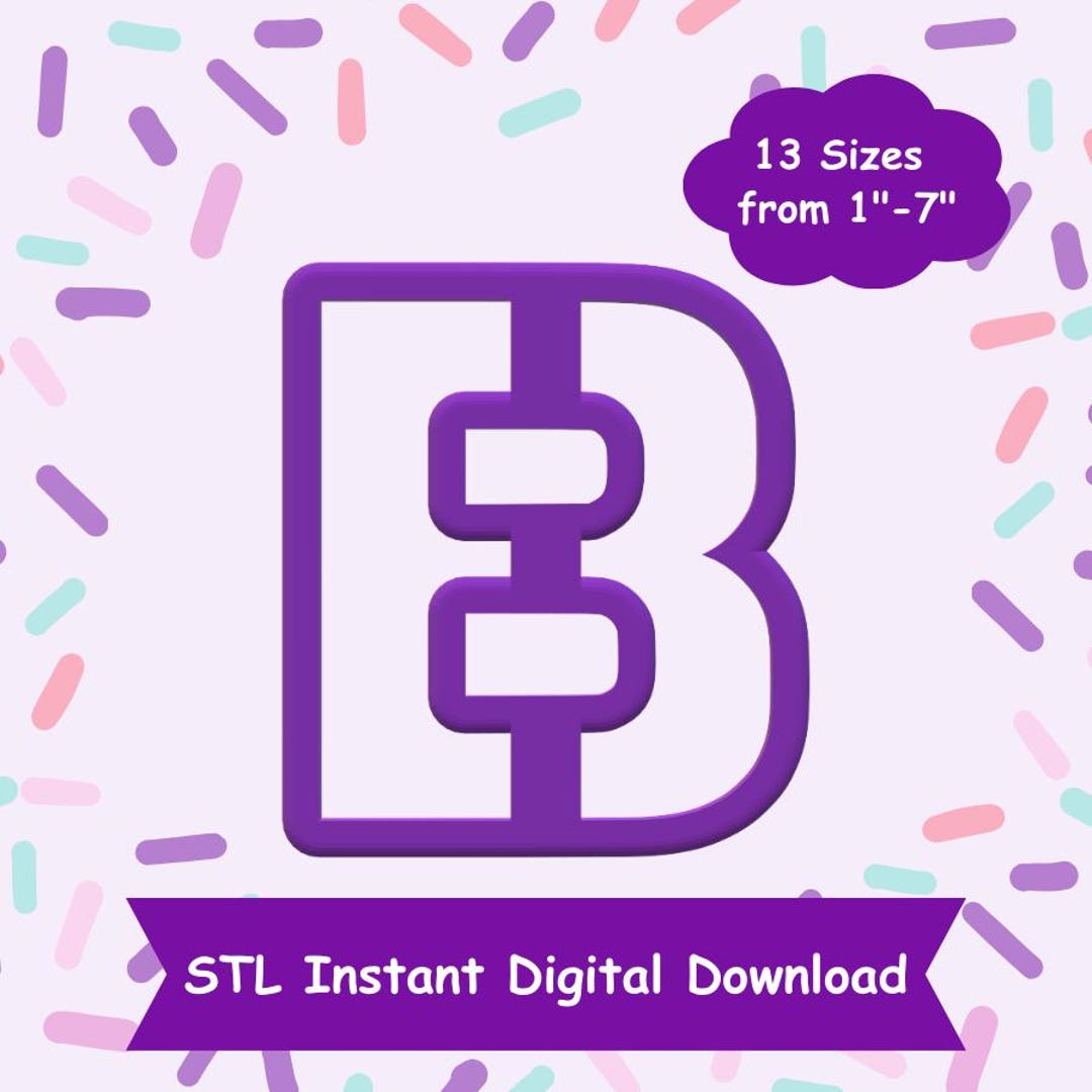 Letter B Cookie Cutter STL Digital Download - STL Instant Digital ...