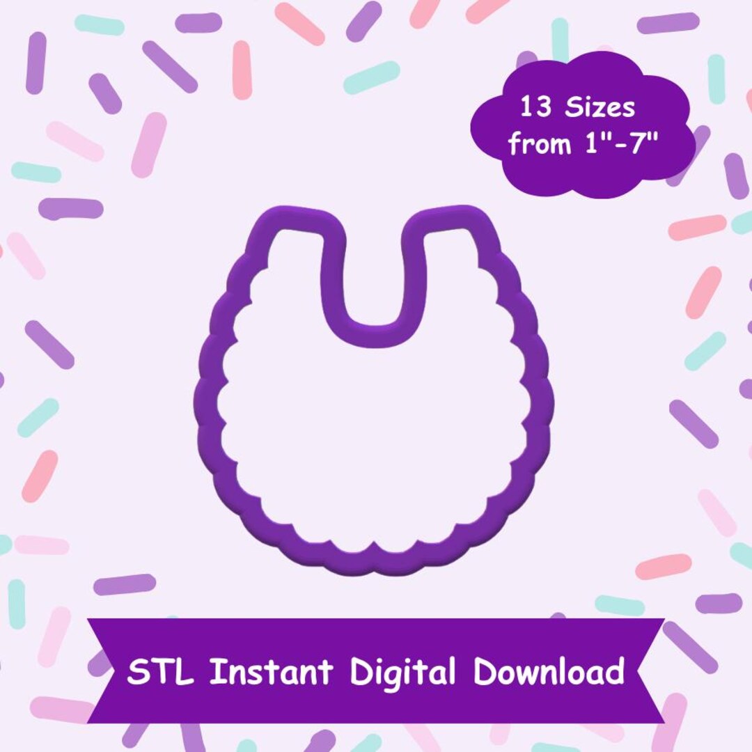 Baby Bib Cookie Cutter STL Digital Download - STL Instant Digital ...