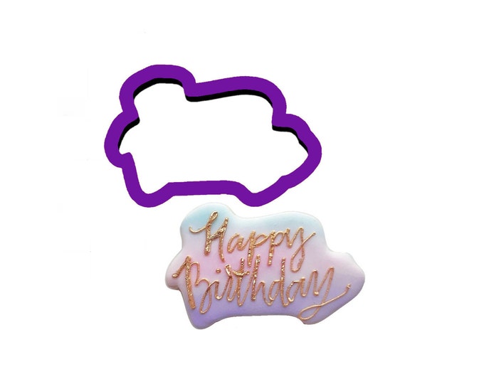 Happy Birthday Cursive 101 Cookie Cutter - Etsy