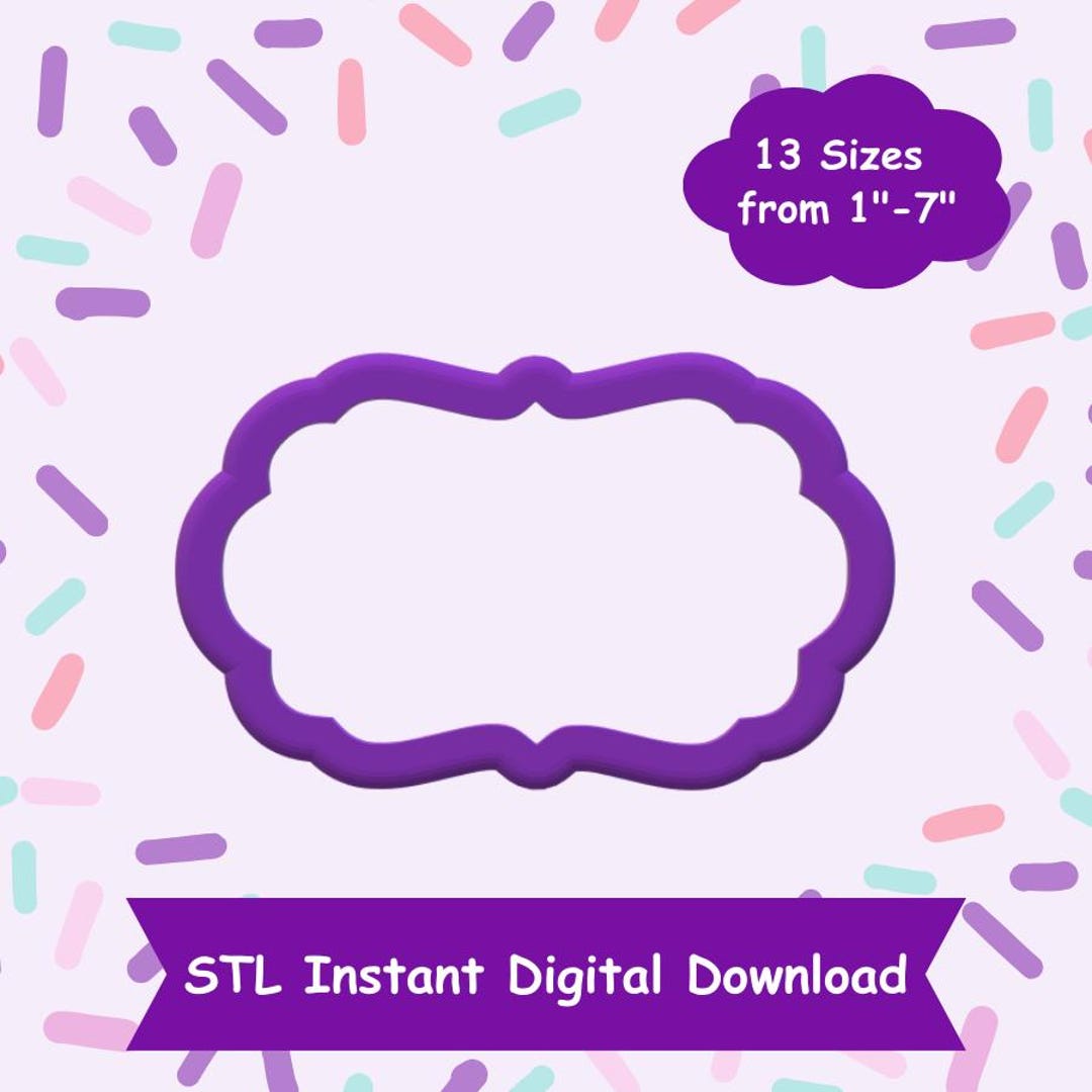 Rectangle Plaque #2 Cookie Cutter STL Digital Download - STL Instant ...