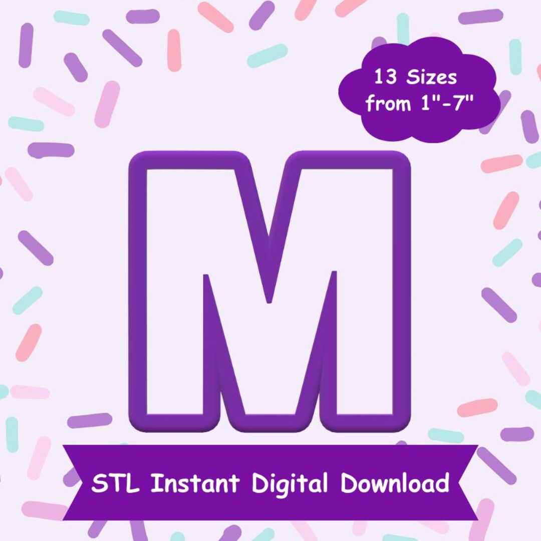 Letter M Cookie Cutter STL Digital Download - STL Instant Digital ...