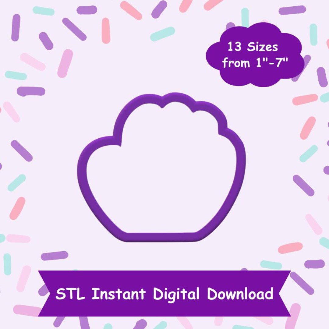 Baseball Mitt Cookie Cutter STL Digital Download - STL Instant Digital ...