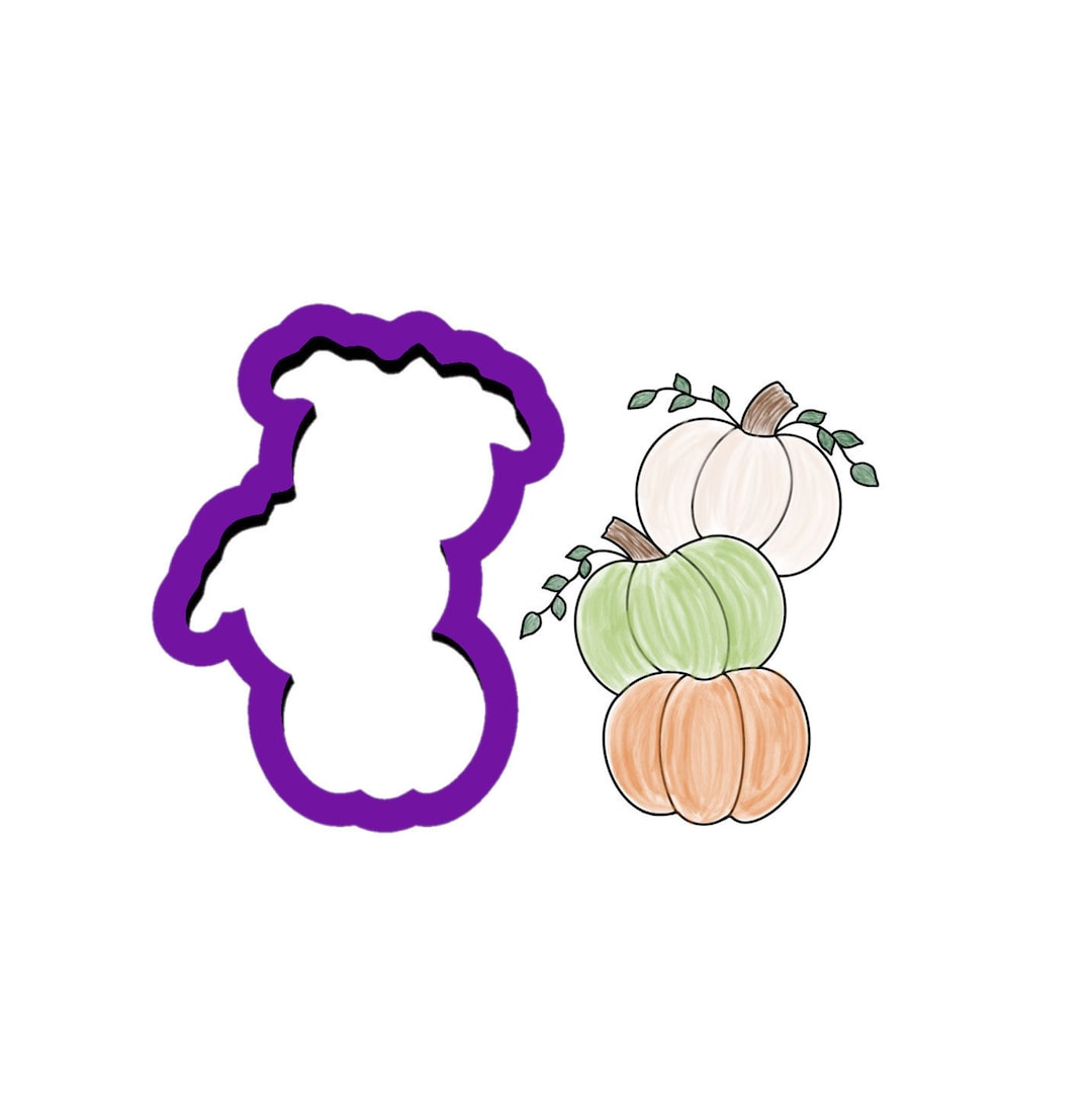 Stacked Pumpkins 2 Cookie Cutter Pumpkin Cookie Cutter Halloween Cookie ...