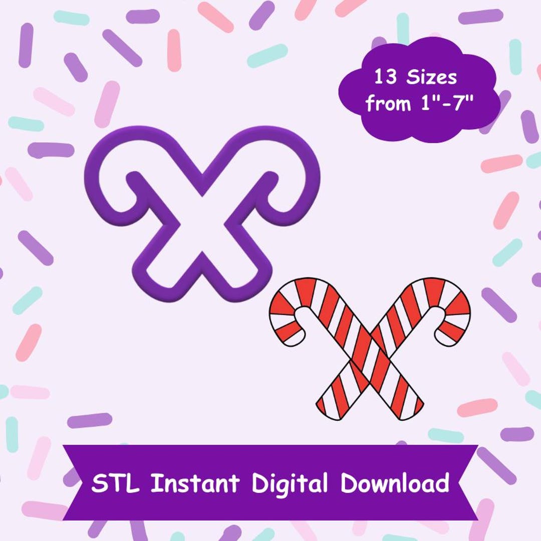 Candy Canes Cookie Cutter STL Digital Download - STL Instant Digital ...