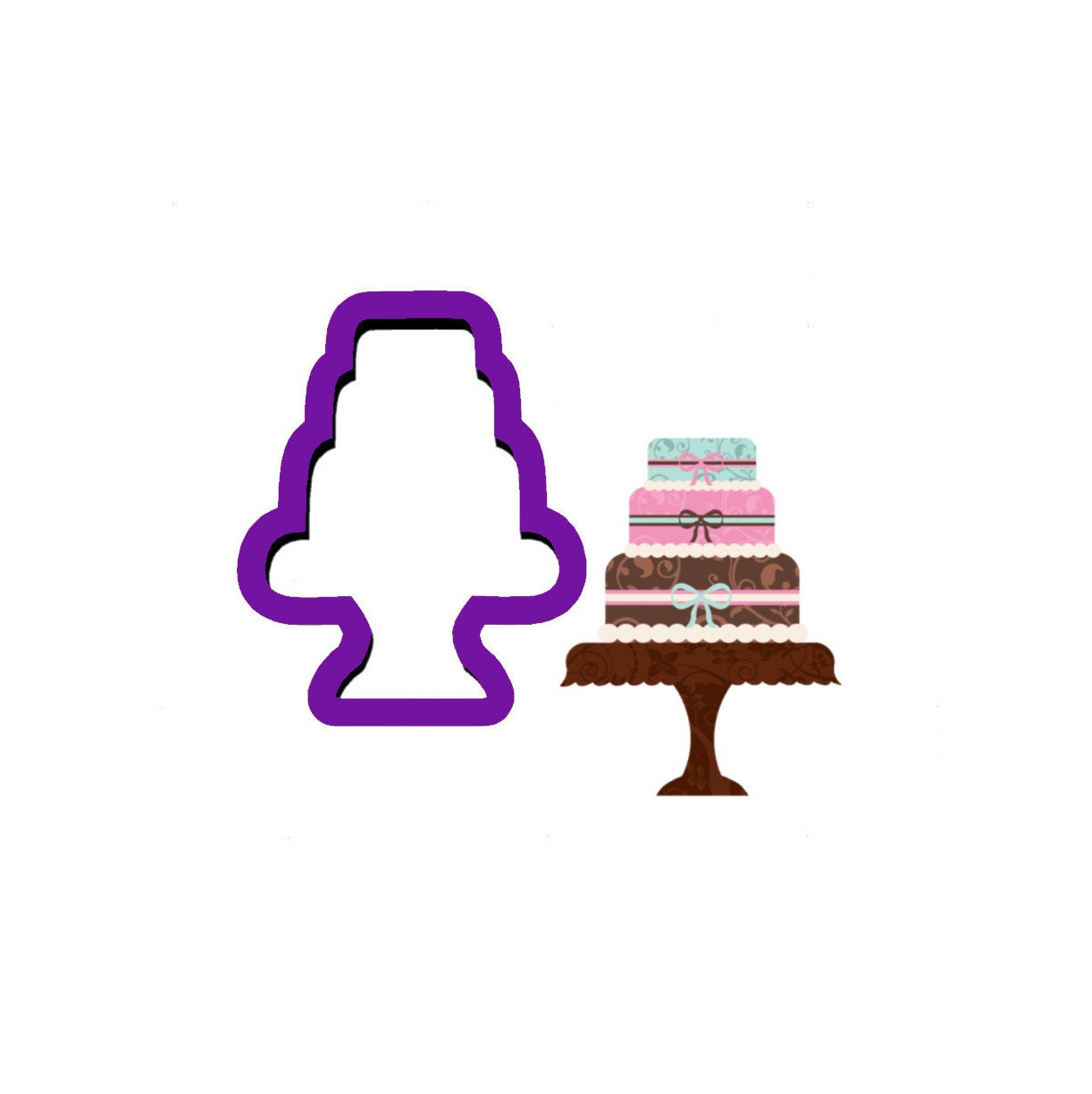 Cake on Stand Cookie Cutter Birthday Cake Cookie Cutter - Etsy