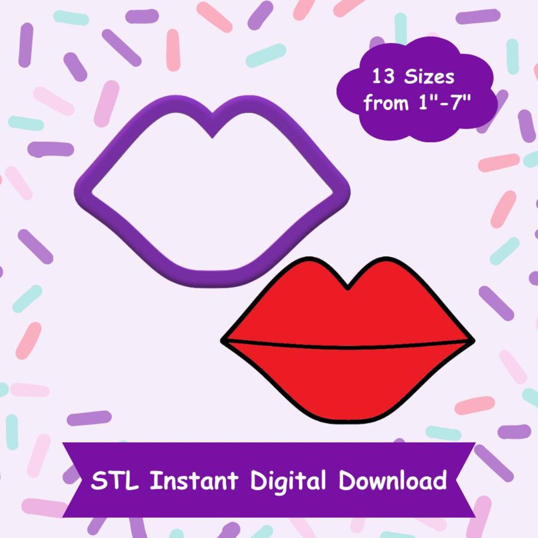 Lips Cookie Cutter STL Digital Download - STL Instant Digital Download ...