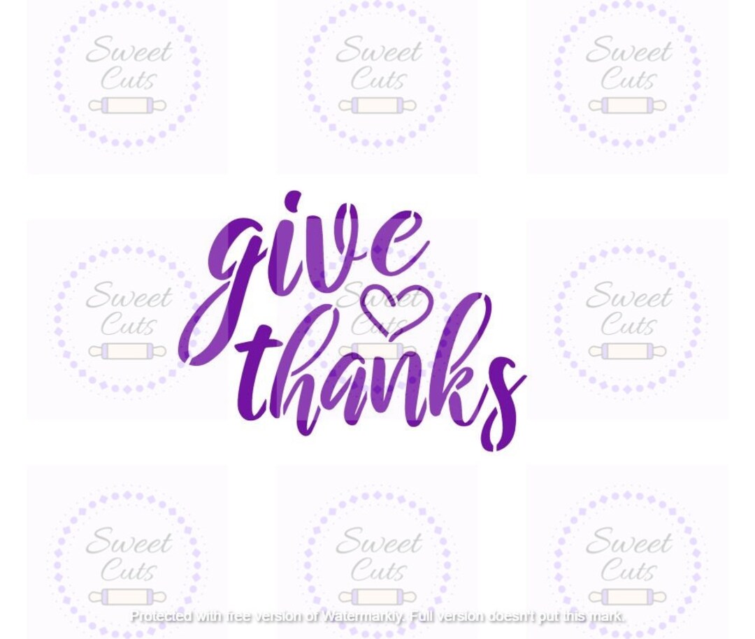 Give Thanks Stencil Word Stencils Stencils for Cookies - Etsy