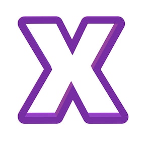 Letter X Cookie Cutter - Alphabet Cookie Cutters - Letter Cookie ...