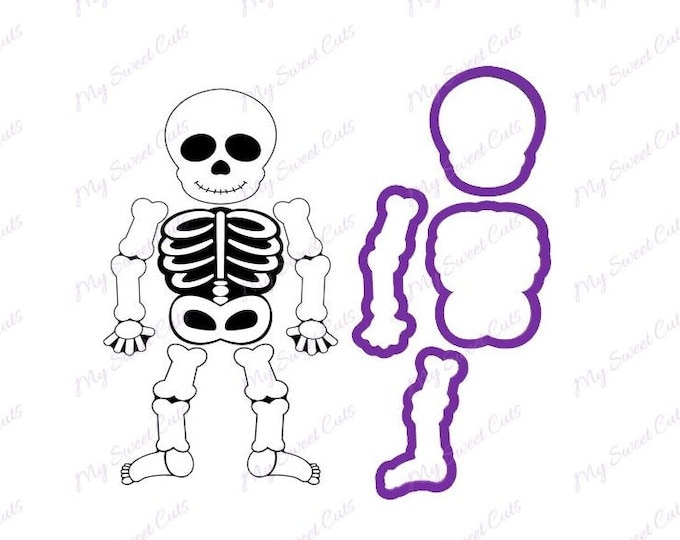 Build a Skeleton 4-piece Halloween Cookie Cutter Set - Etsy