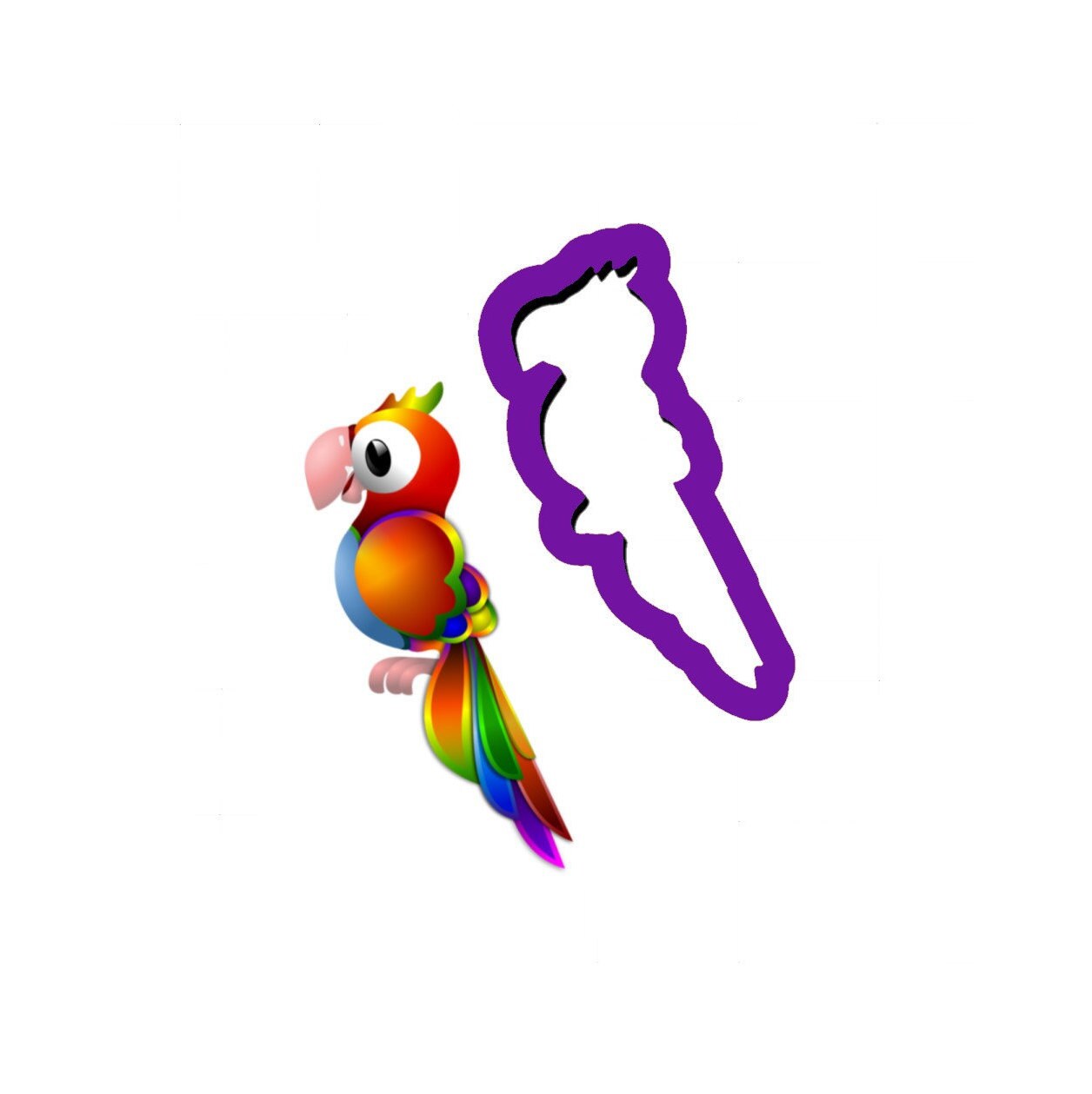 Parrot Cookie Cutter Animal Cookie Cutters Fondant Cutters - Etsy