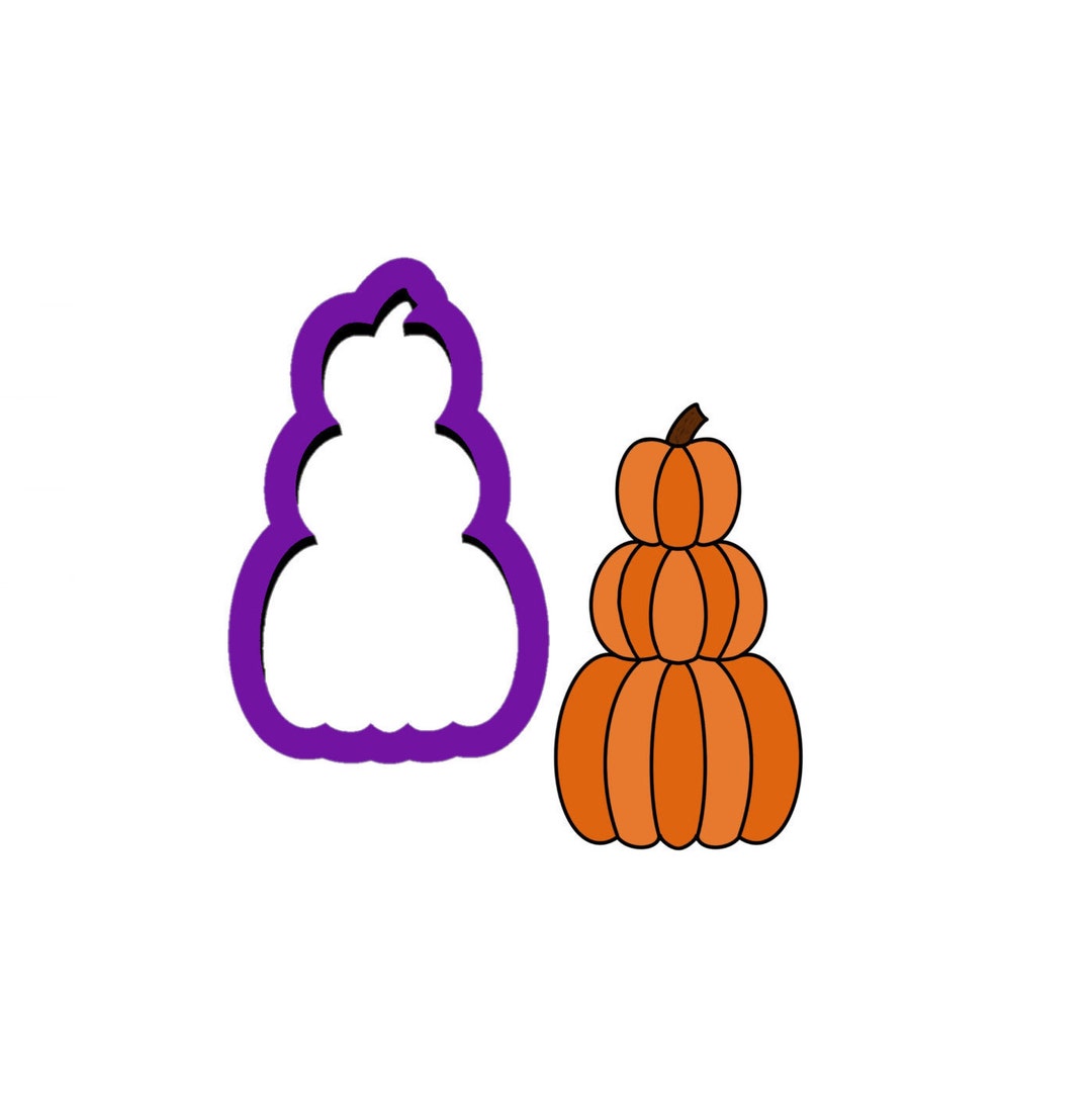 Stacked Pumpkins Cookie Cutter - Pumpkin Cookie Cutter - Halloween ...