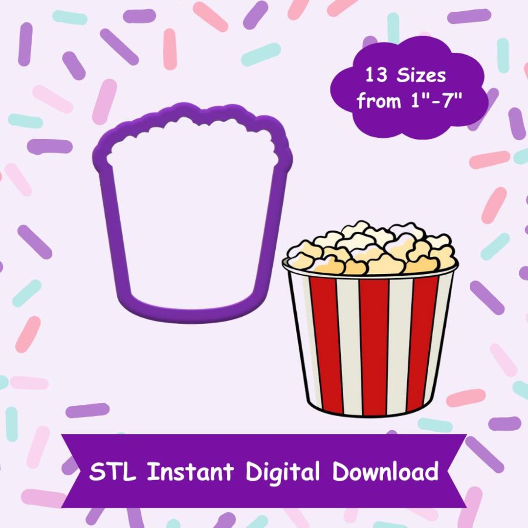 Popcorn Bucket Cookie Cutter STL Digital Download - STL Instant Digital ...