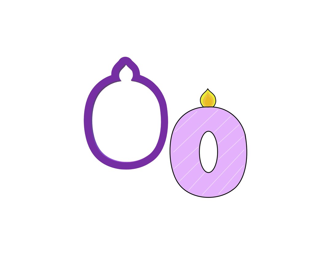 Number 0 With Candle Cookie Cutter Number Zero Cookie Cutter Number ...