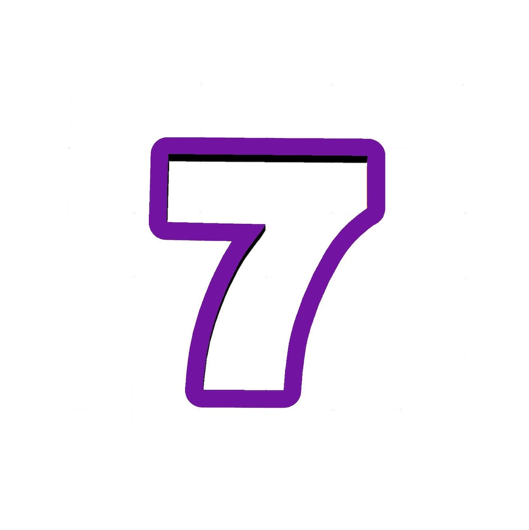 Number 7 Cookie Cutter - Number Seven Cookie Cutter - Number Cookie ...