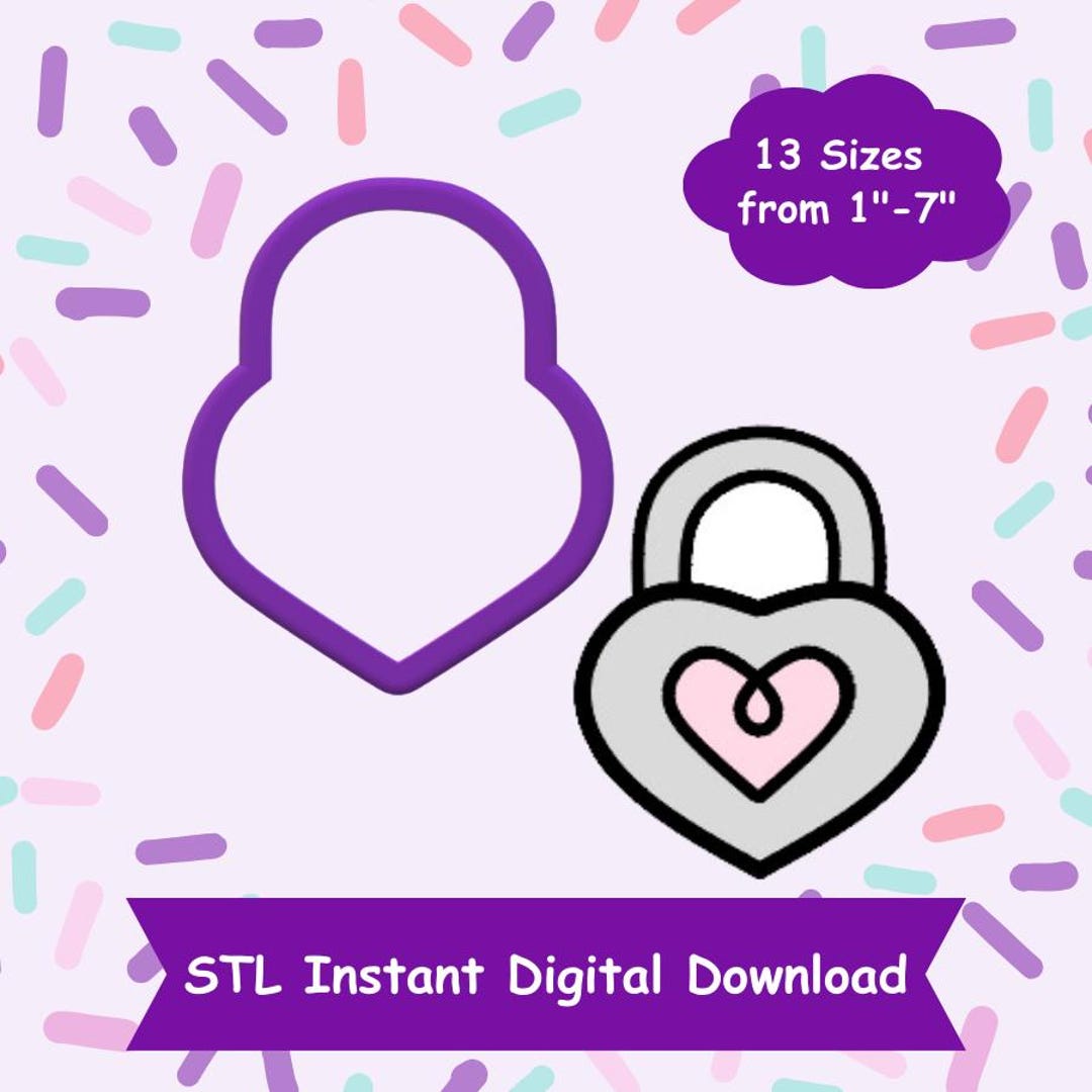 Heart Lock Cookie Cutter STL Digital Download - STL Instant Digital ...