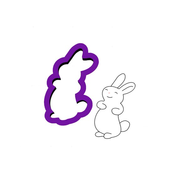 Cookie Cutters Baking Fondant Cutter Outline 2 Bunny Easter Cookie