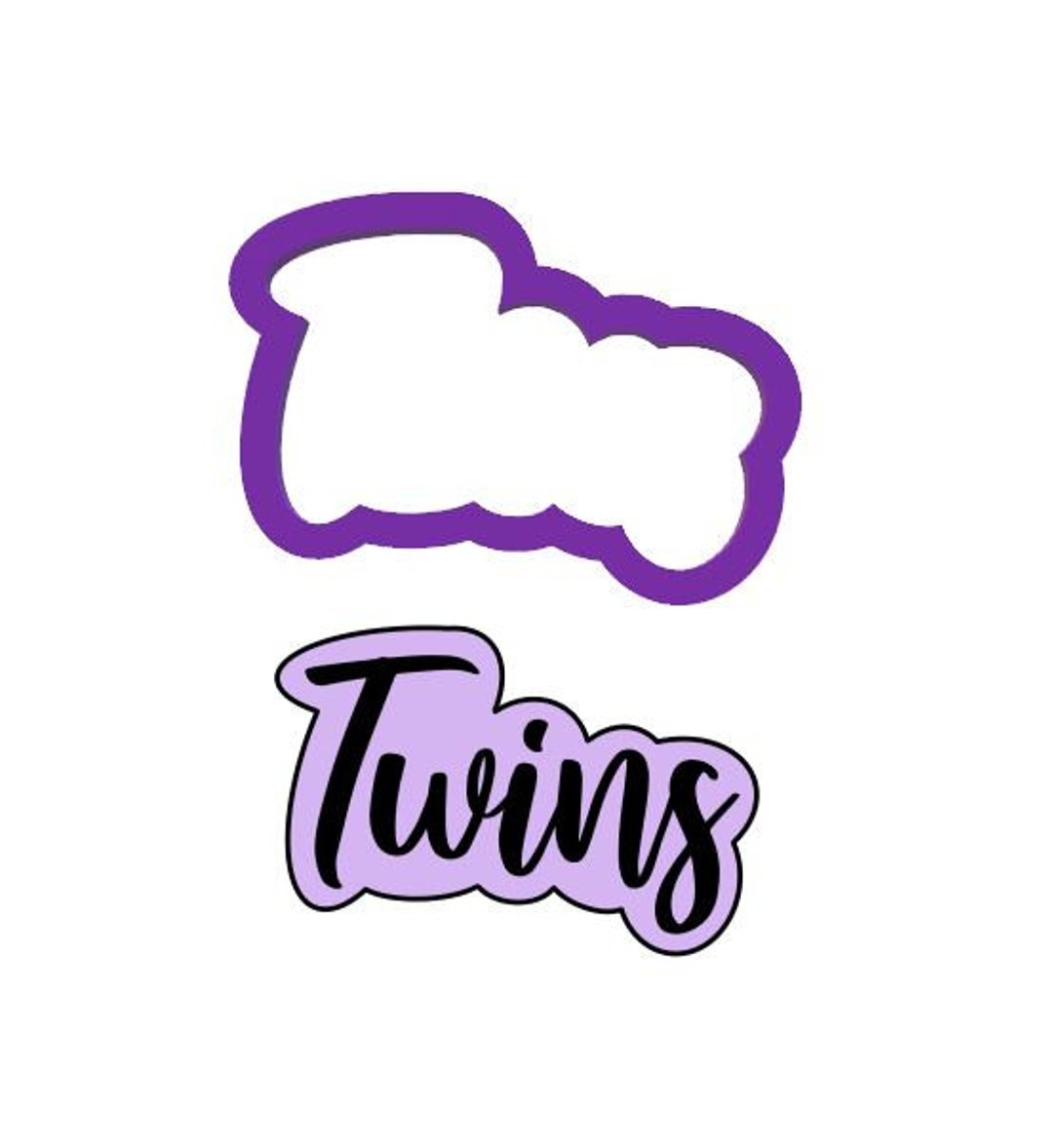Twins Word Cookie Cutter - Word Cookie Cutters - Baby Cookie Cutter ...