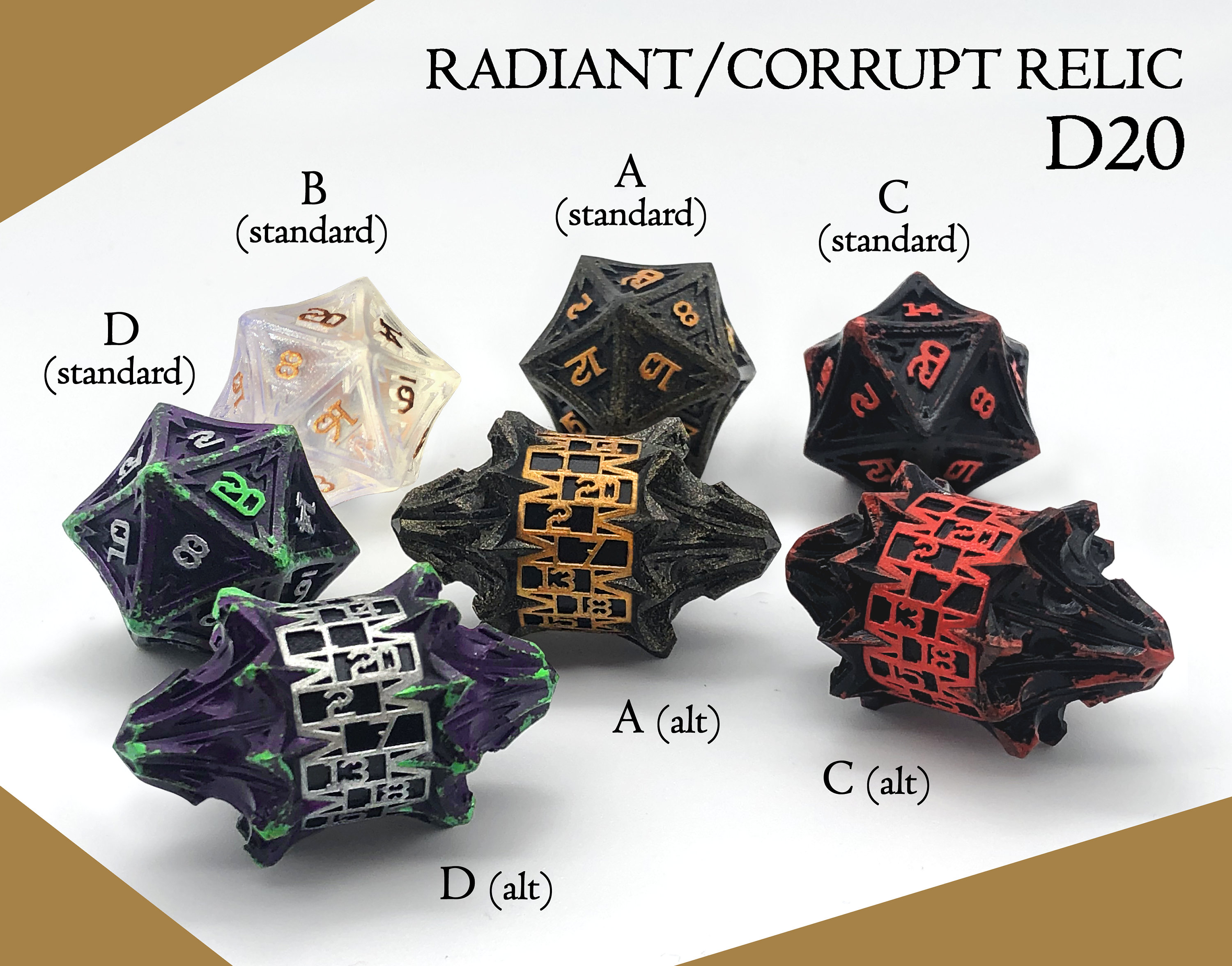 Radiant Relic Polyhedral Dice Set A full Dungeons and Dragons DND Dice ...