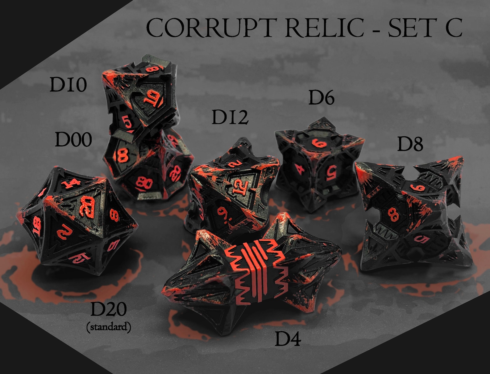 Corrupt Relic Polyhedral Dice Set C (full) | Dungeons and Dragons | DND ...