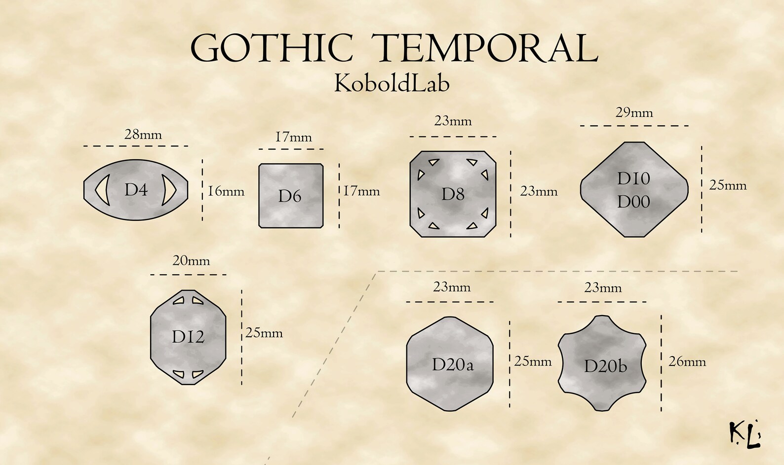 Gothic Temporal Dice Set (full) | Dungeons and Dragons | DND Dice Set ...
