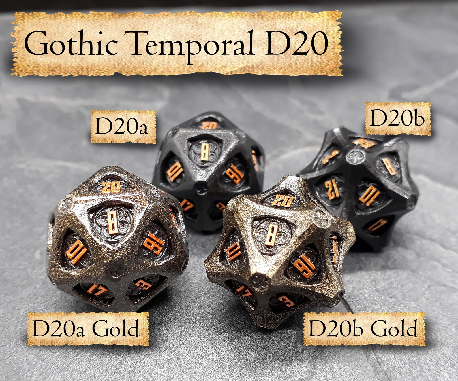 Gothic Temporal Dice Set full Dungeons and Dragons DND | Etsy UK