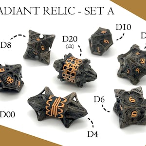 Radiant Relic Polyhedral Dice Set A (full) | Dungeons and Dragons | DND ...