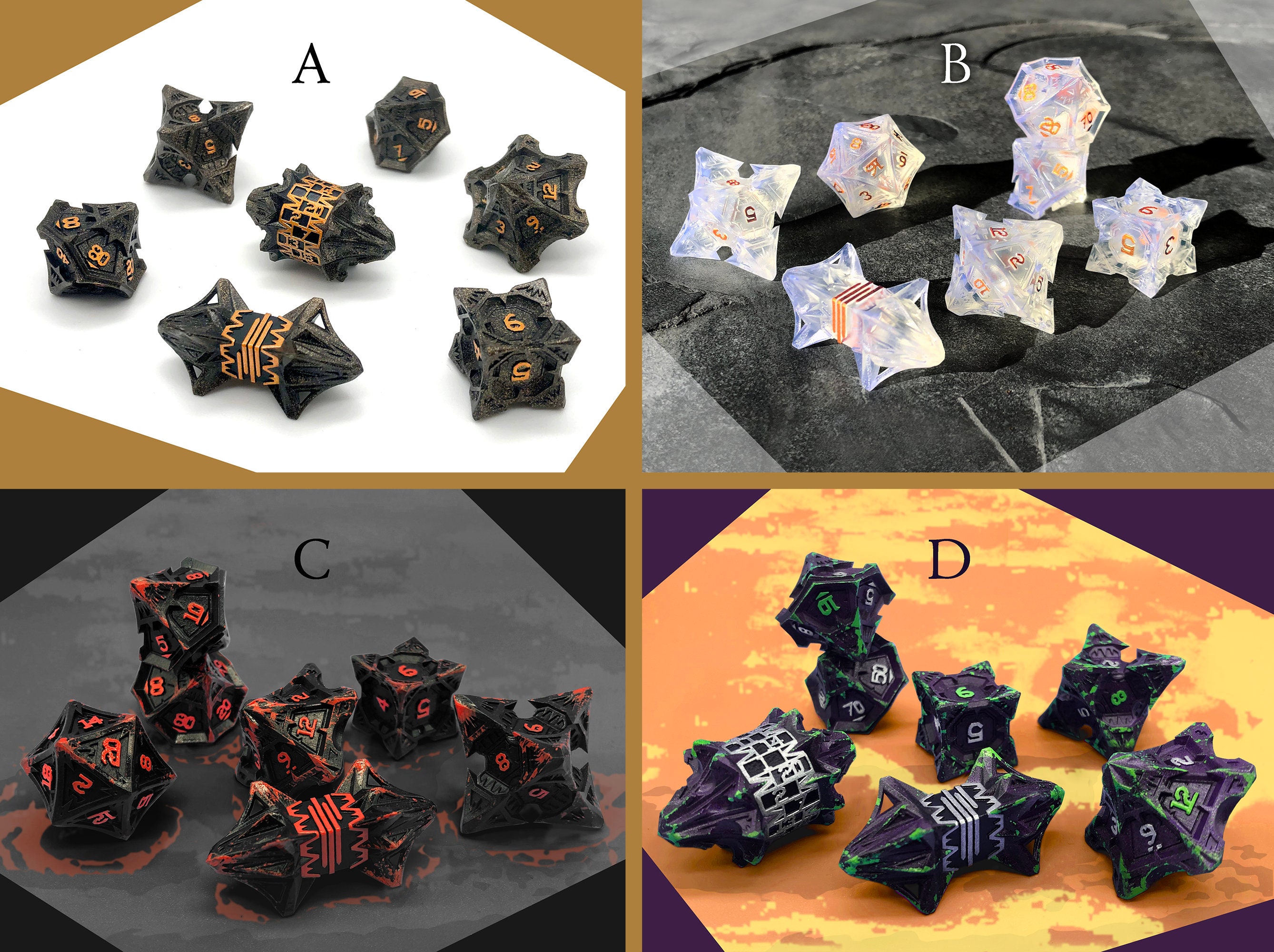 Radiant Relic Polyhedral Dice Set A (full) | Dungeons and Dragons | DND ...