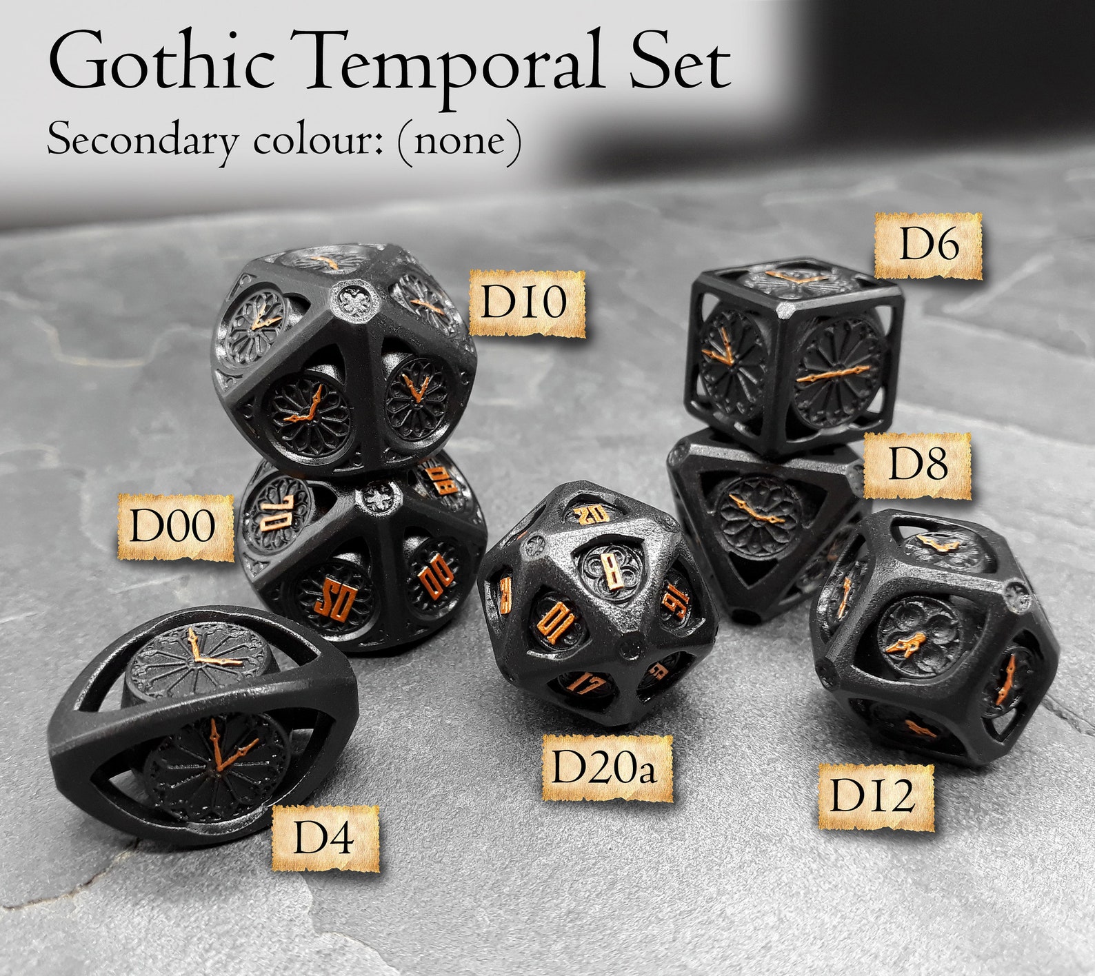 Gothic Temporal Dice set Full Dungeons and Dragons | Etsy