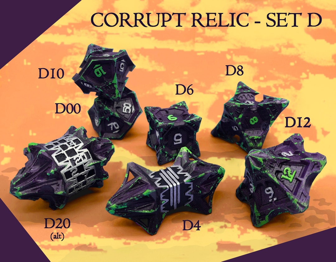 Corrupt Relic Polyhedral Dice Set D (full) | Dungeons and Dragons | DND ...