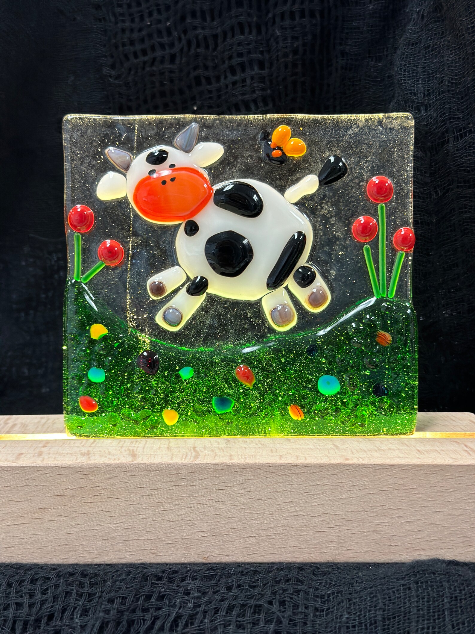 Fused Glass on Light up Stand - Etsy