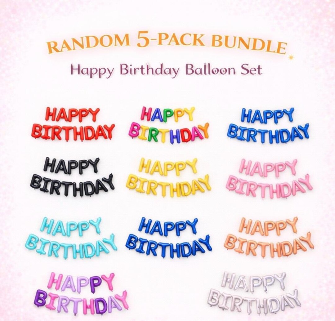 5er-Pack alles Gute zum Geburtstag Folienballons Bundle, 16 "Alphabet ...