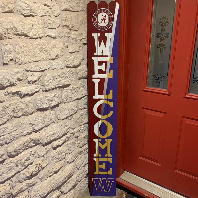 Custom Made house divided Front Porch Welcome Signs | Etsy