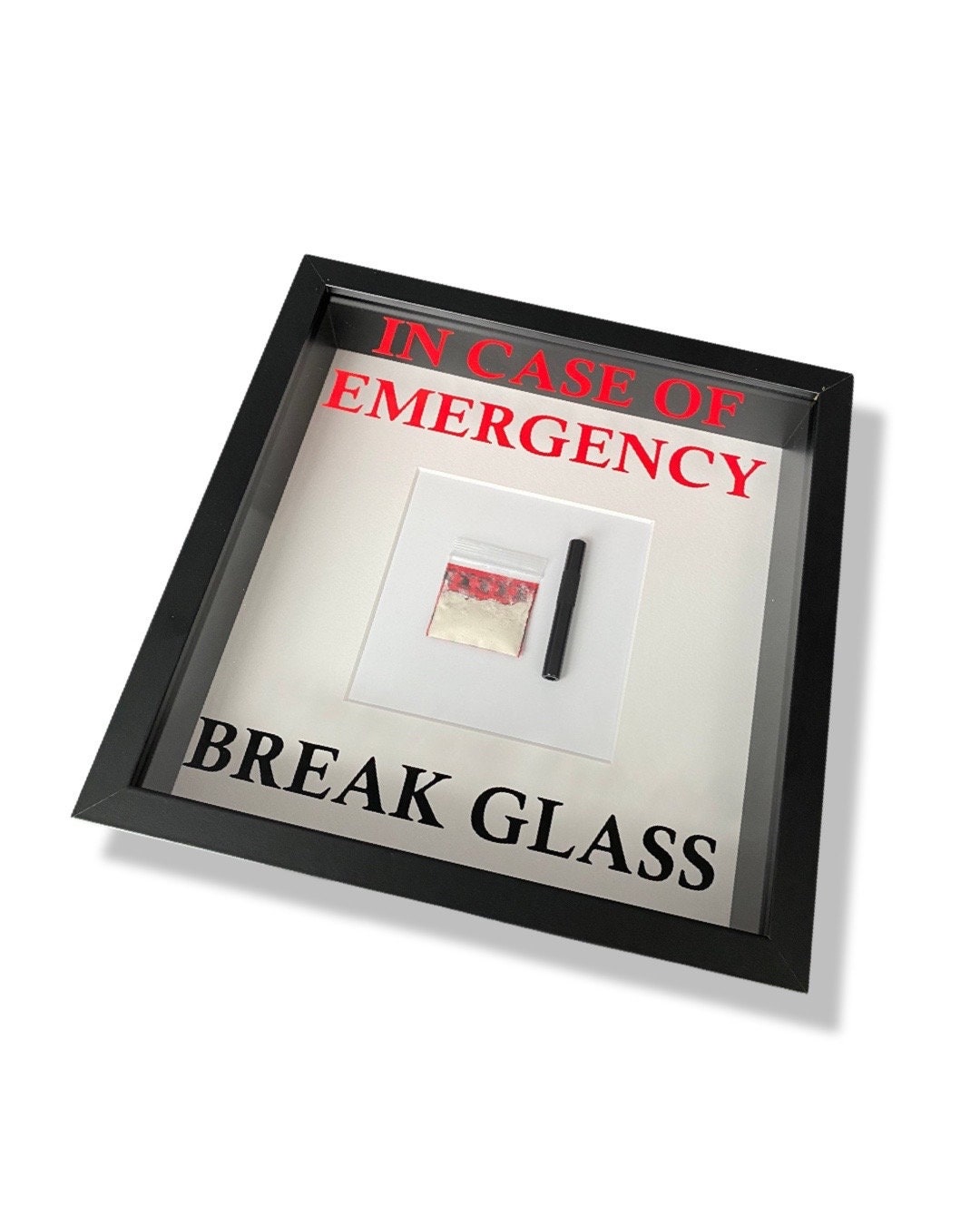 Wall Mural / Picture in Emergency Break Glass Cocaine in Black Wall Decoration Fun Fun Gift ...