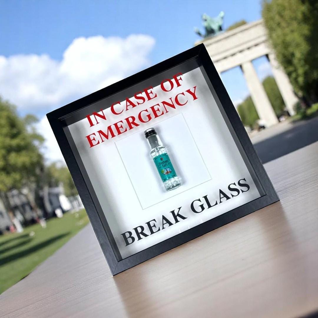 Wall Art “in Case of Emergency Break Glass” | Black Frame | Funny Gift ...