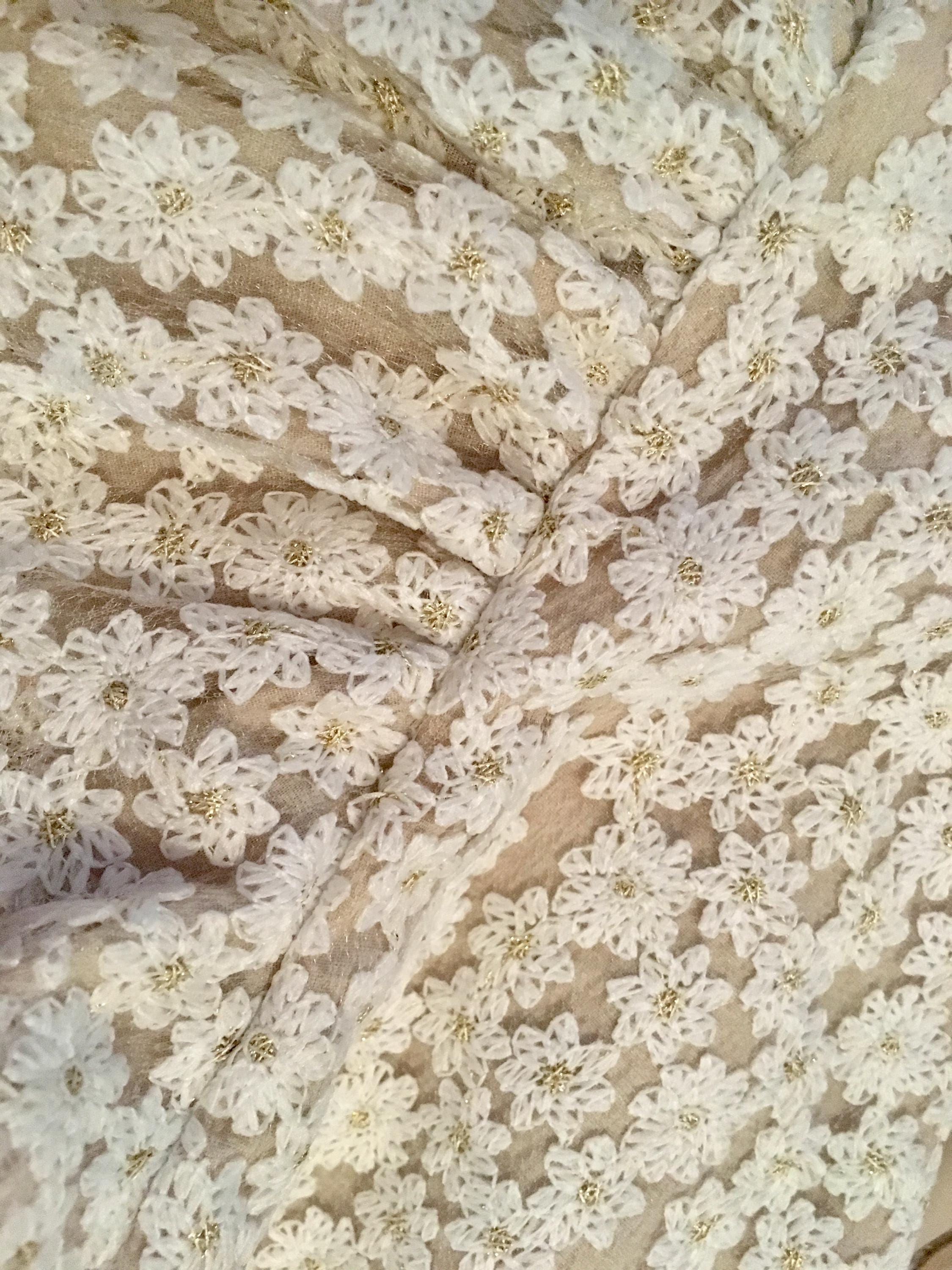 White Daisy Fabric Lace Fabric High Quality Fabric by the Metre - Etsy