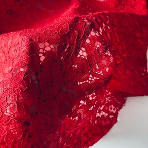 Red Flower Corded Lace High Quality Lace Fabric by the Metre - Etsy