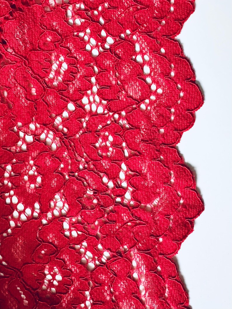 Red Flower Corded Lace High Quality Lace Fabric by the Metre - Etsy