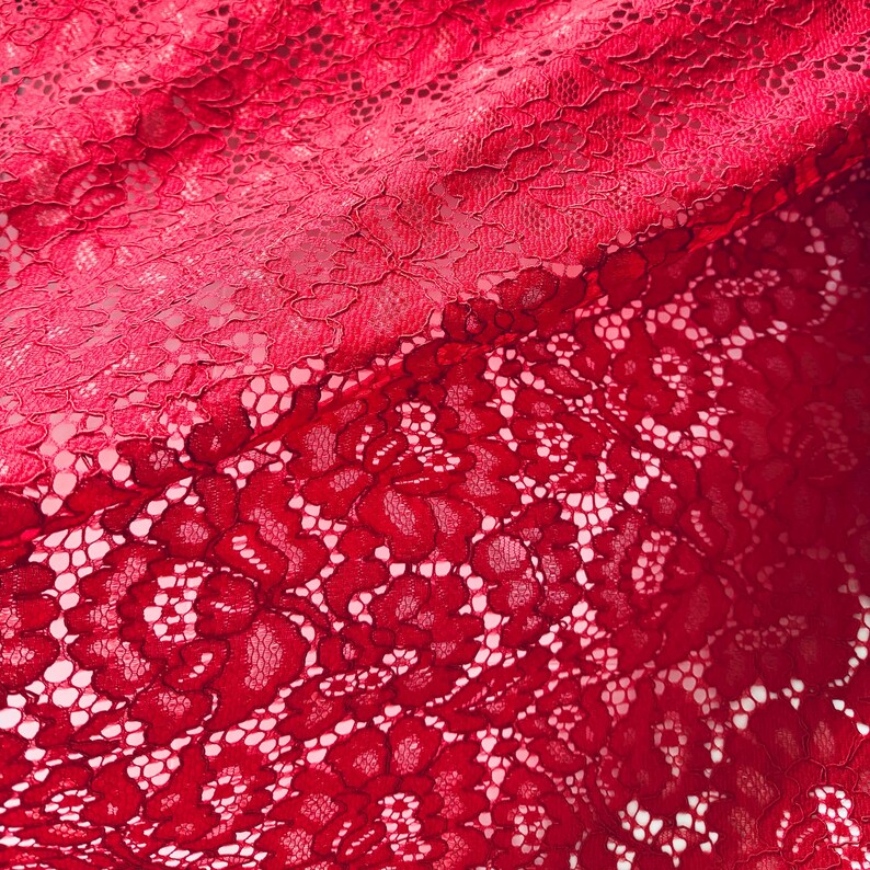 Red Flower Corded Lace High Quality Lace Fabric by the Metre - Etsy