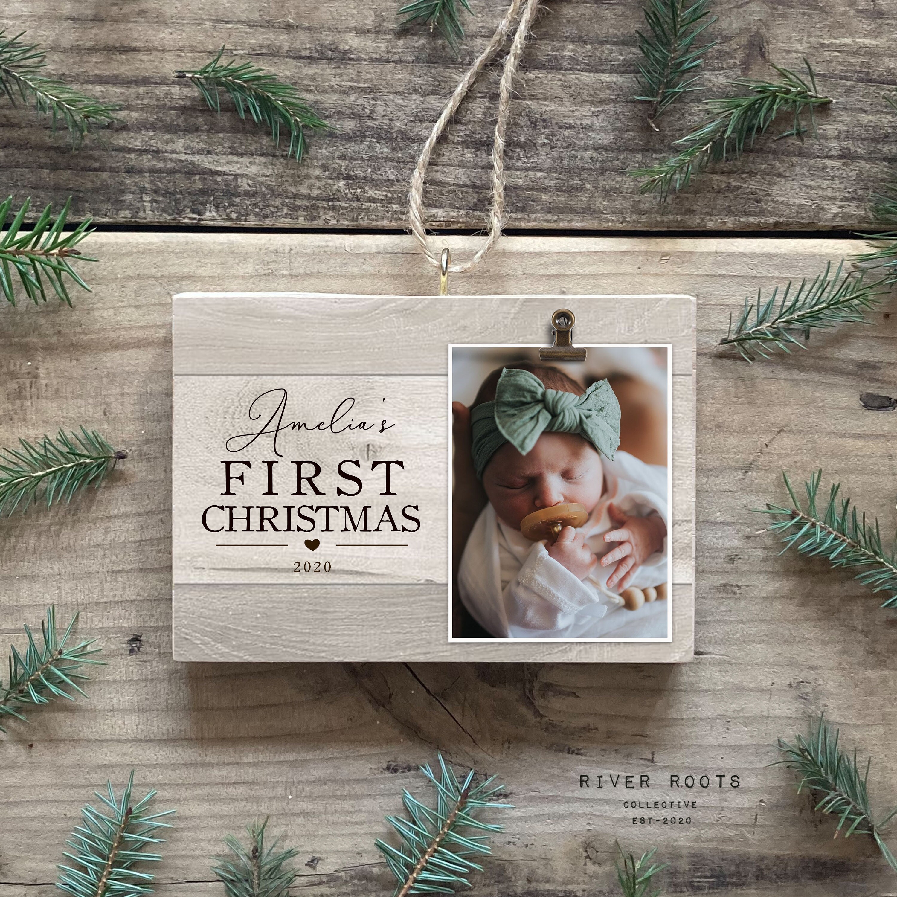 Baby's First Christmas Ornament Personalized Photo | Etsy