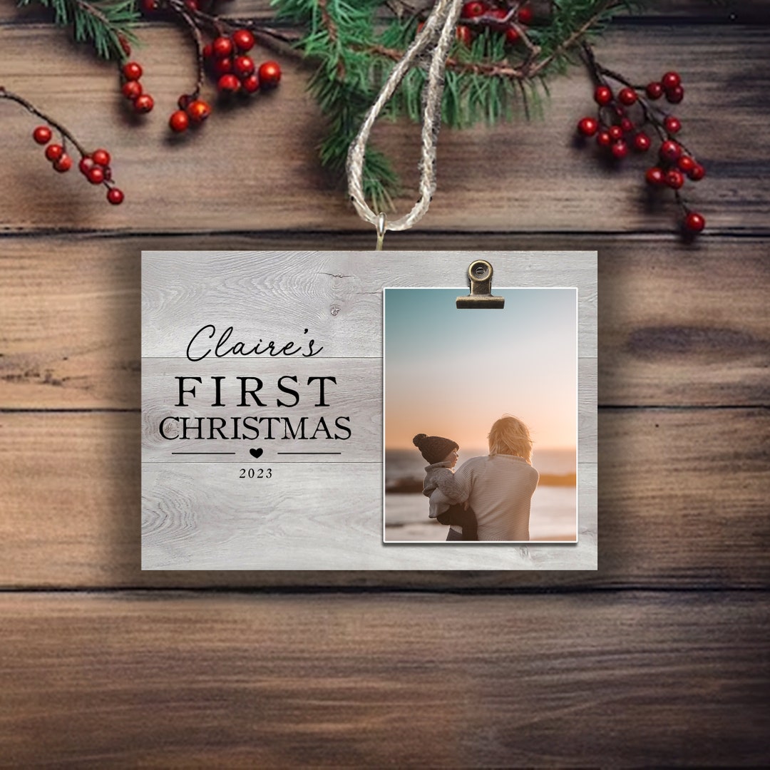 Baby's First Christmas Ornament Personalized, Photo Christmas Ornament ...