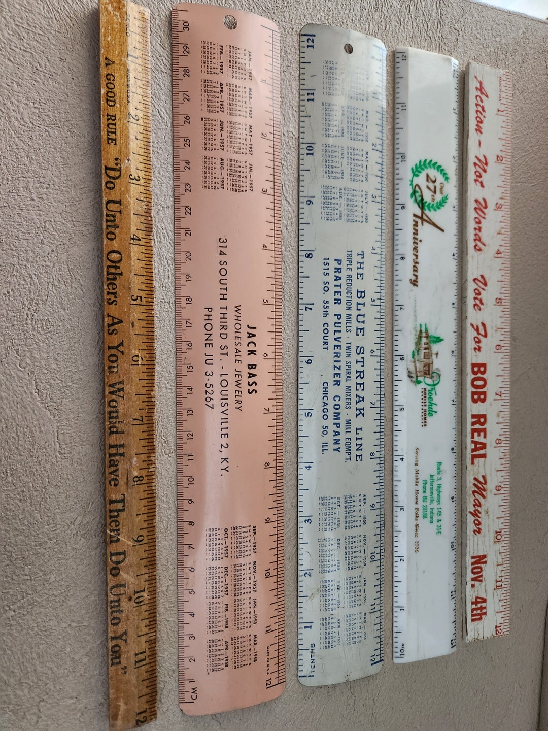 1 Lot of 5 Old Wooden and Metal Rulers - Etsy