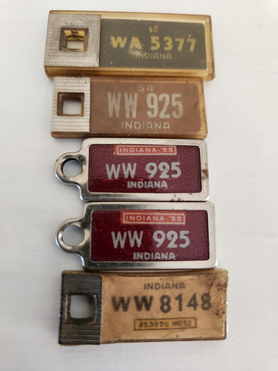 Vintage Lot of 5 Rare DAV Keychain License Plate Tags INDIANA - Etsy