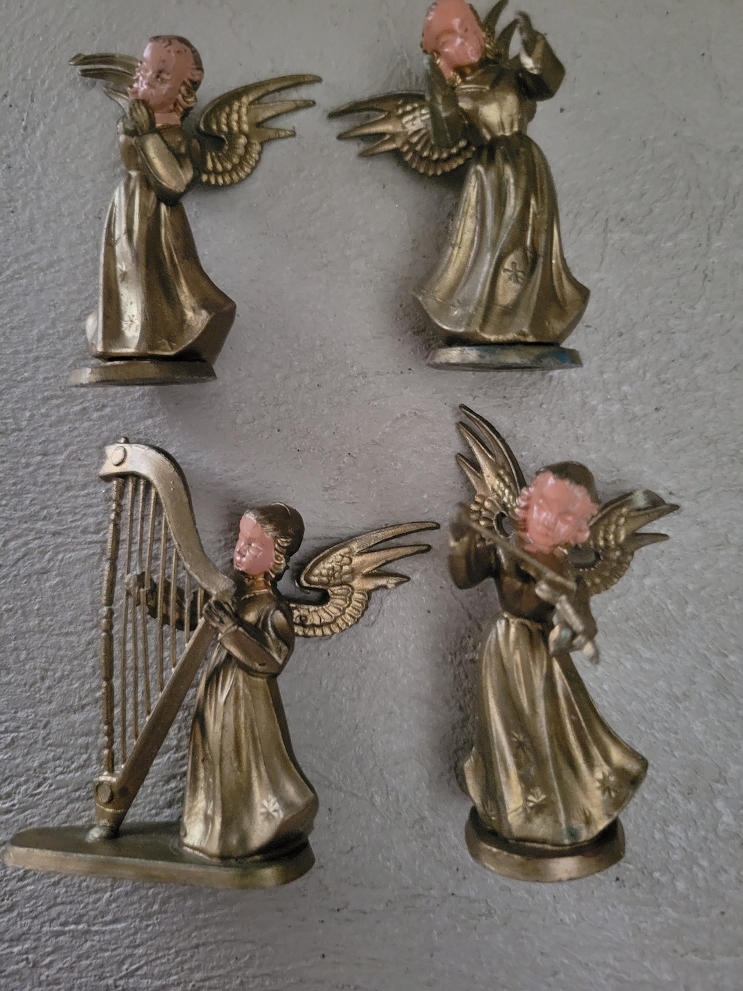 Four Vintage Gold Plastic Musical Angels With Four Different Poses. - Etsy