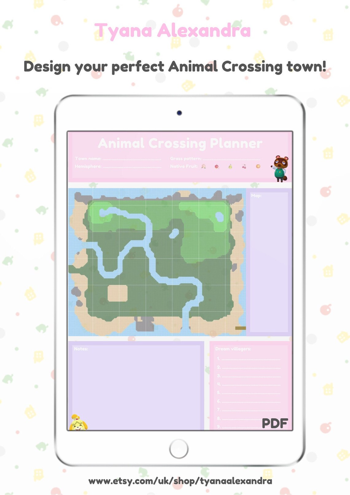 Animal Crossing Digital Town Planner, PDF, Digital Planning - Etsy
