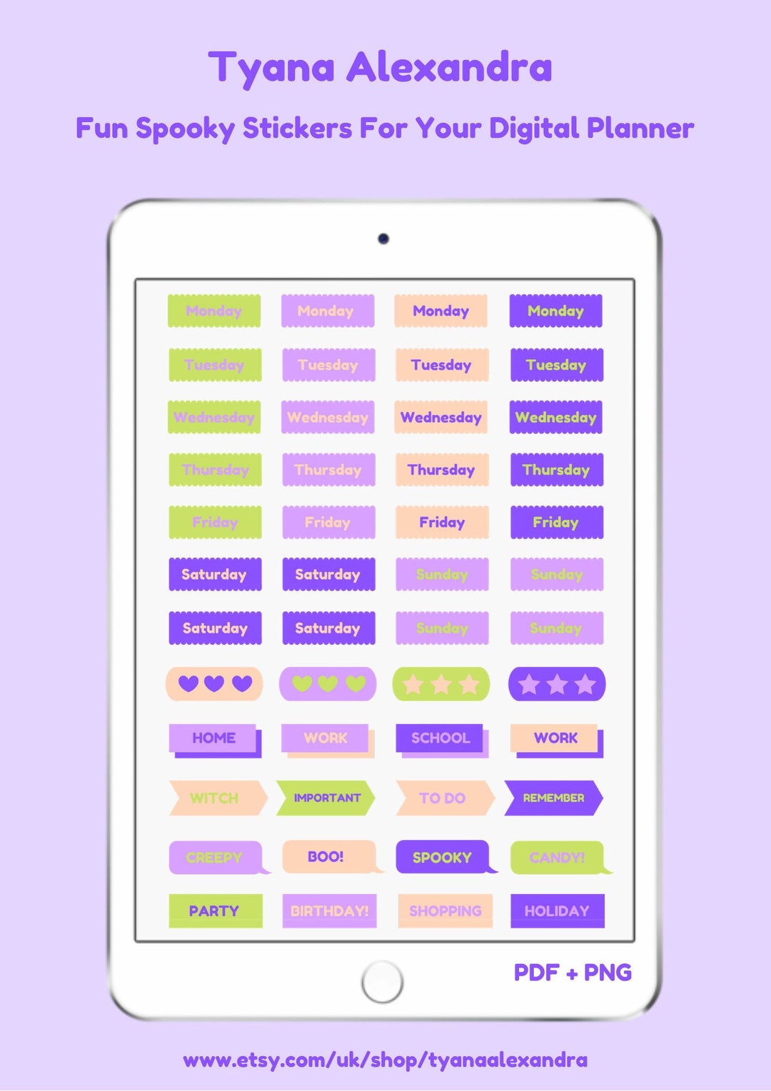Spooky Digital Stickers, Halloween Digital Stickers, Pre Cropped ...