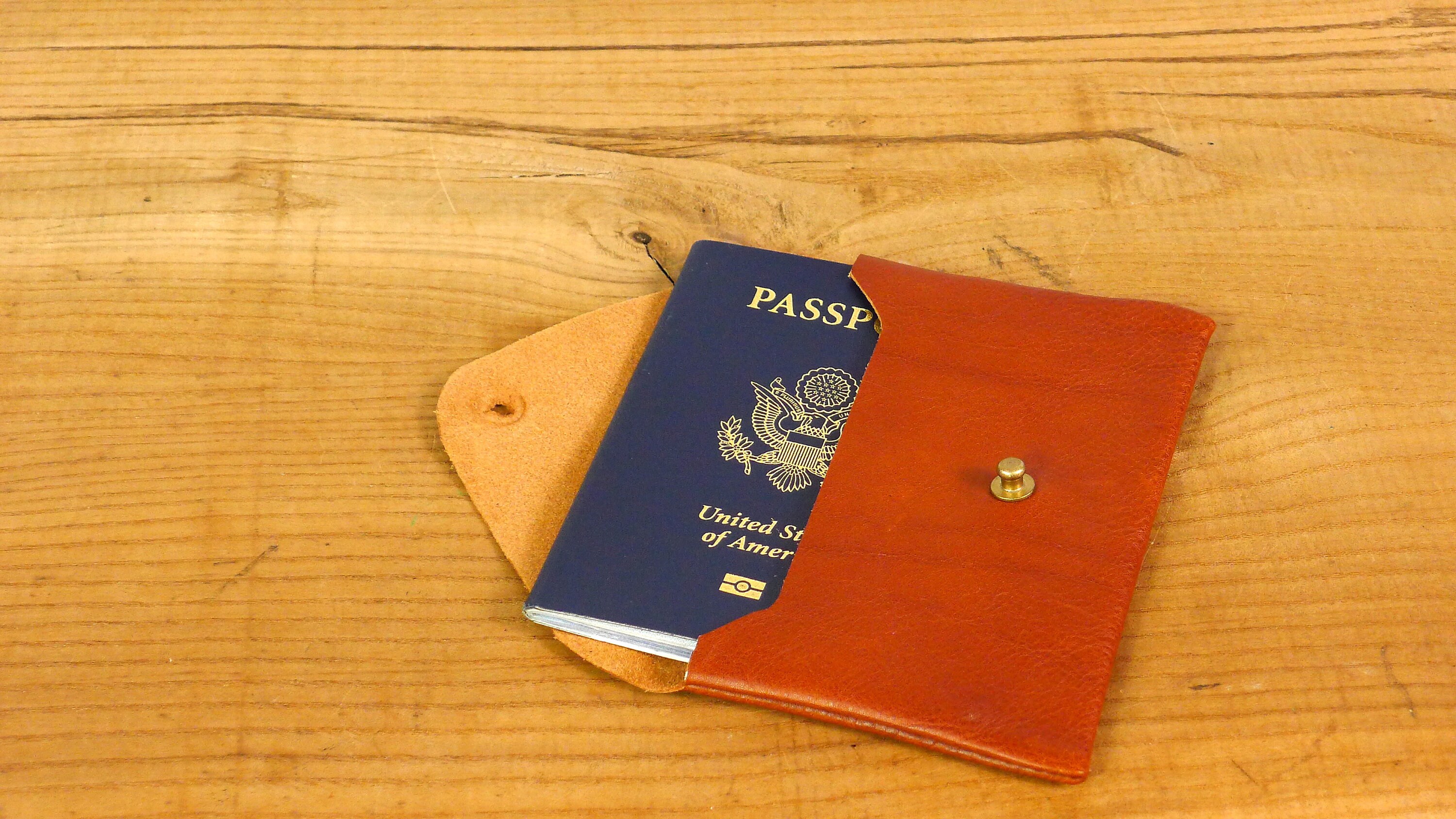 Joshu Vela Leather Envelope Passport Card Money Holder Wallet Pouch ...