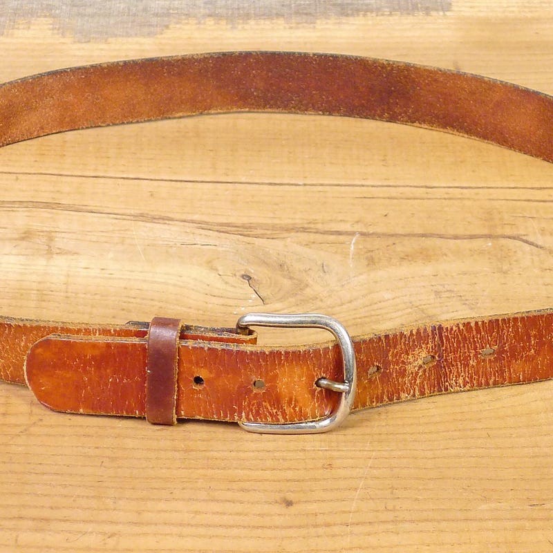Vintage Leather Belt - Etsy