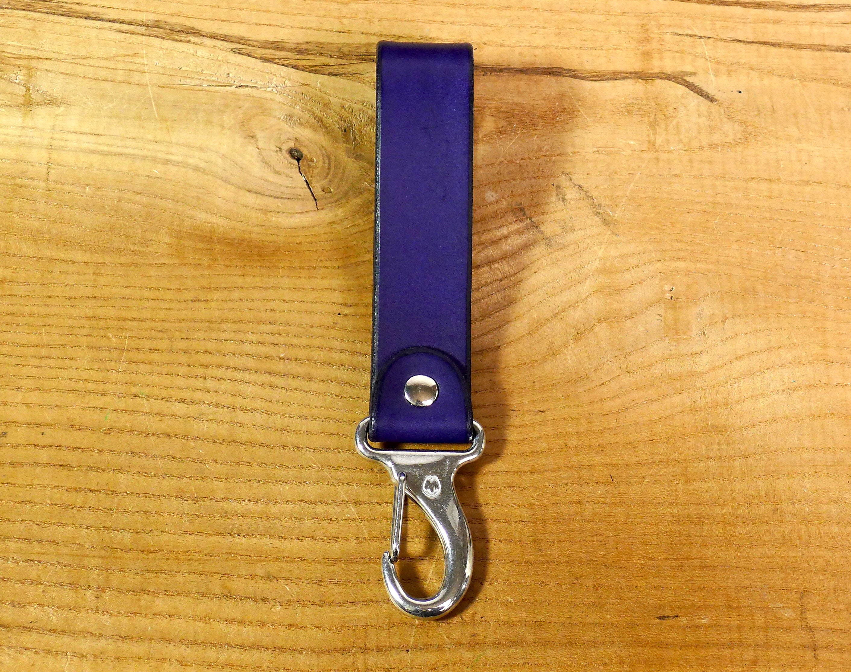 Julian Imrie Hand Crafted Purple Leather Belt Loop Silver Clasp Fob Key ...