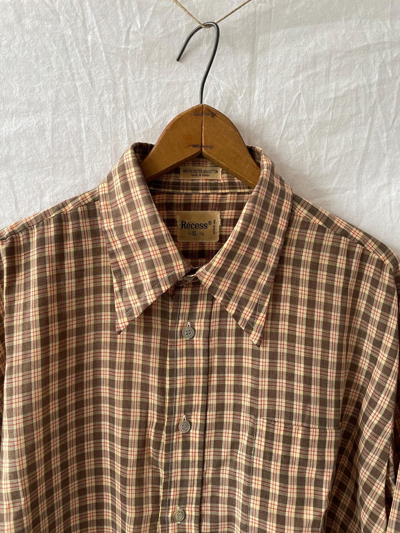70s Brown Button Up - Etsy